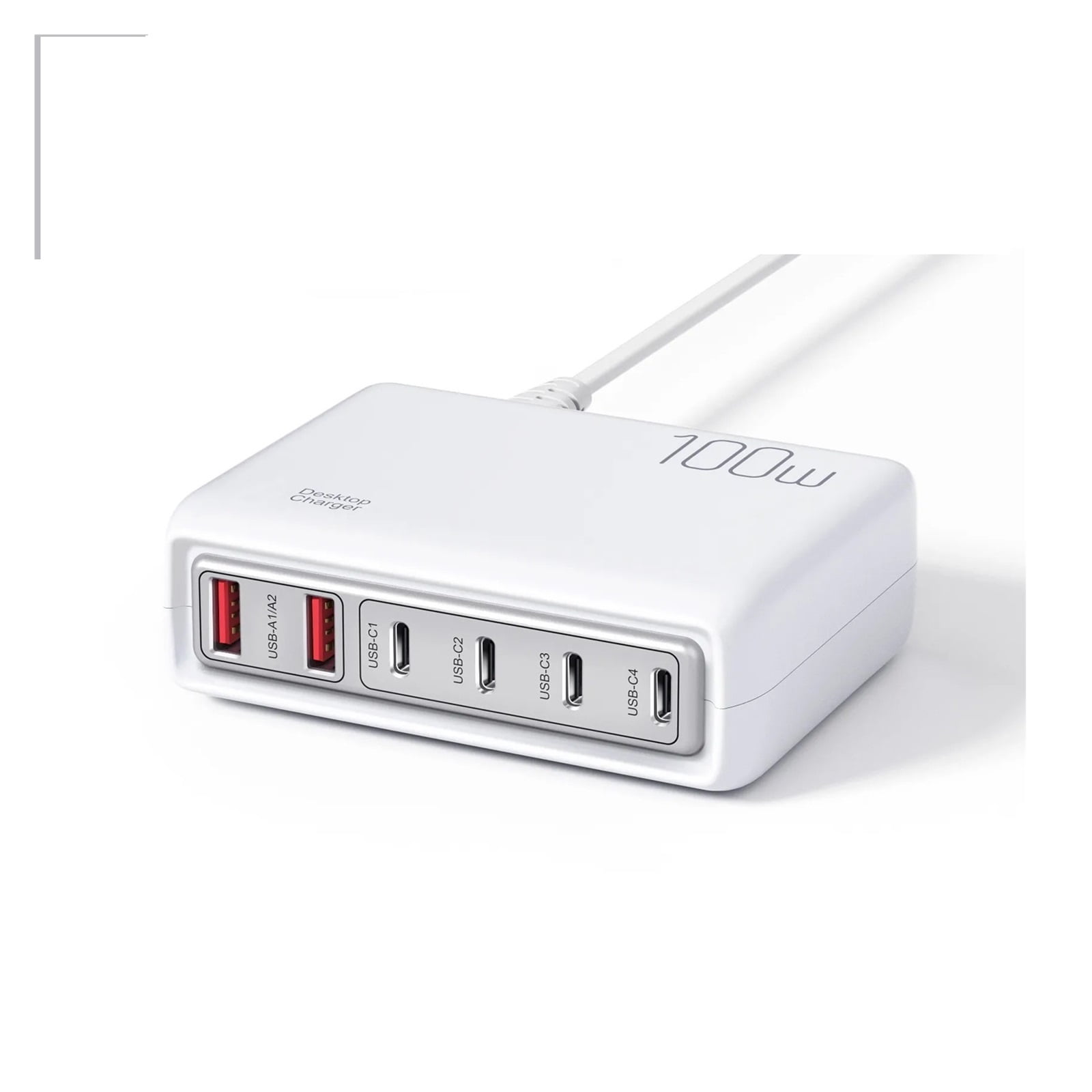 100W USB Charger Type C PD Fast Charging Multiple 6 Ports Desktop ...