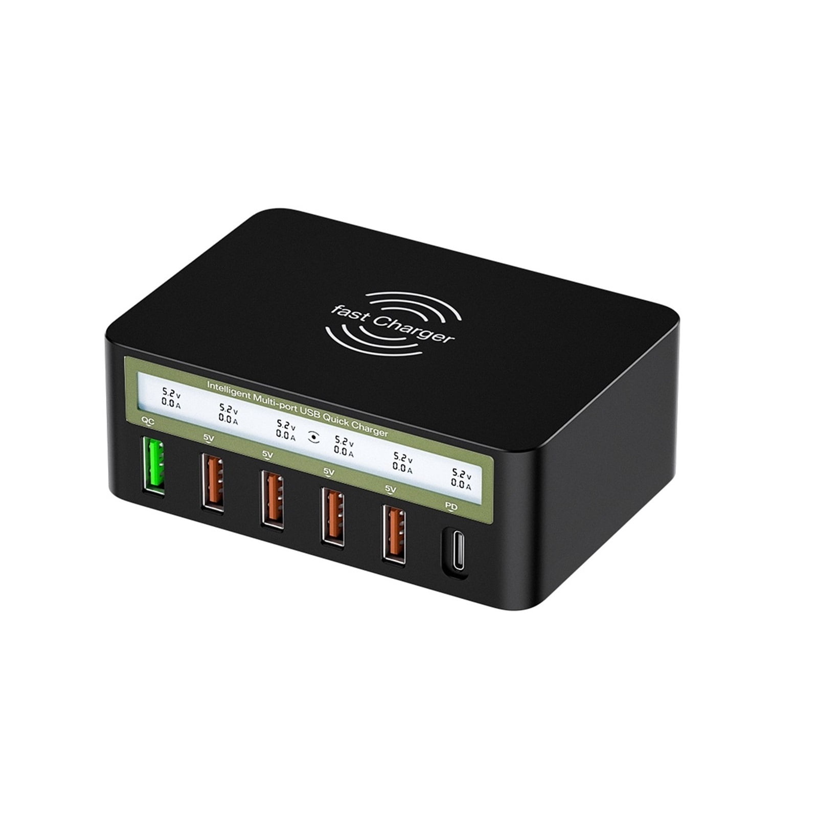 100W USB PD QC Charger Adapter Wireless Charger 6 Ports Fast Charging ...