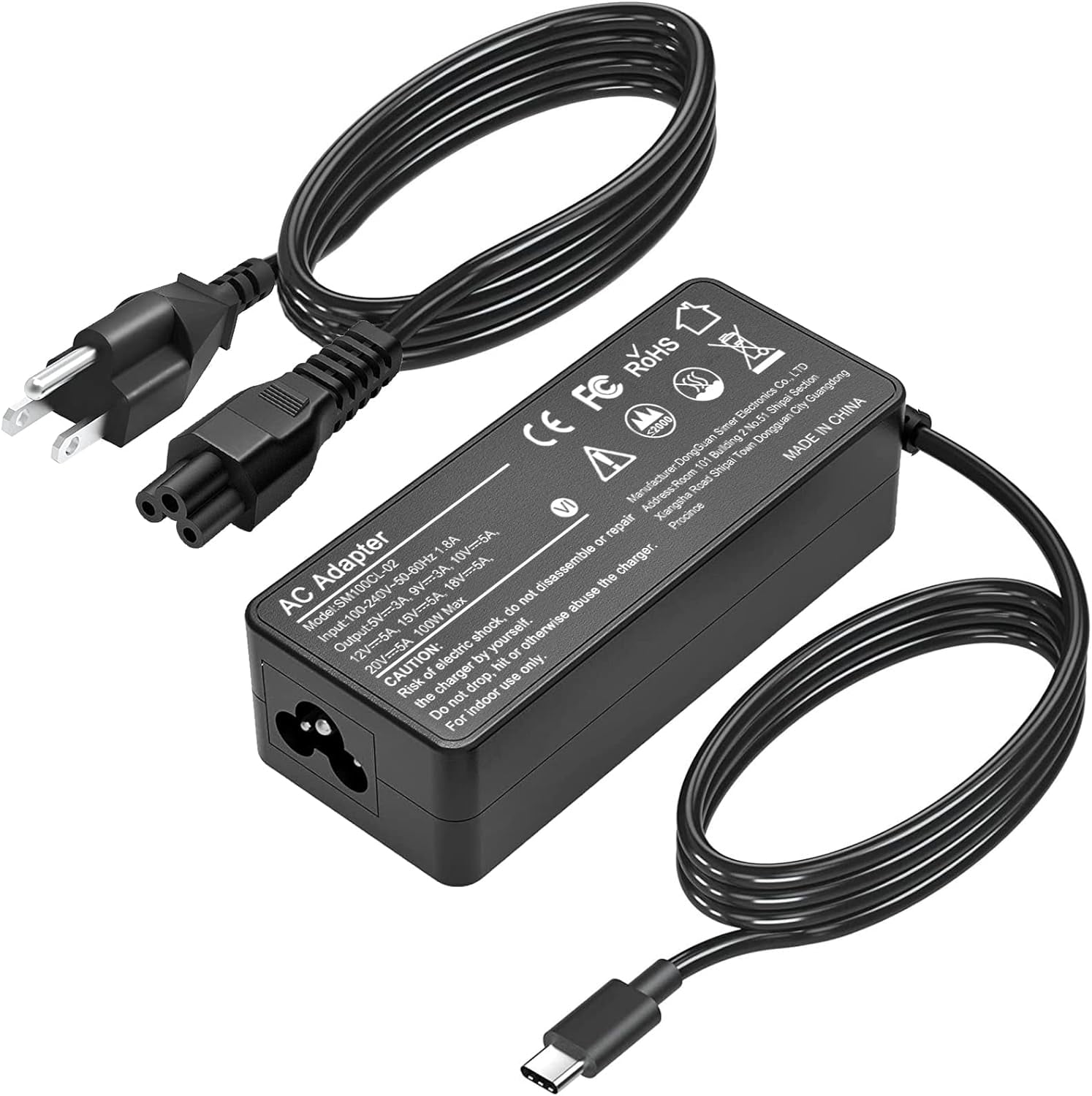 100W Universal USB-C Power Adapter Fast Charger,Compatible with Mac ...