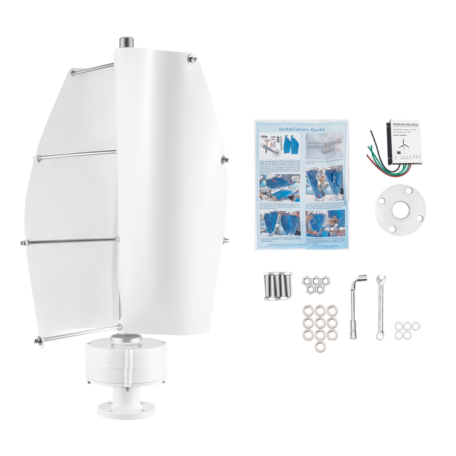 100W Wind Power Generation, Vertical Axis Wind Turbine Generator with ...