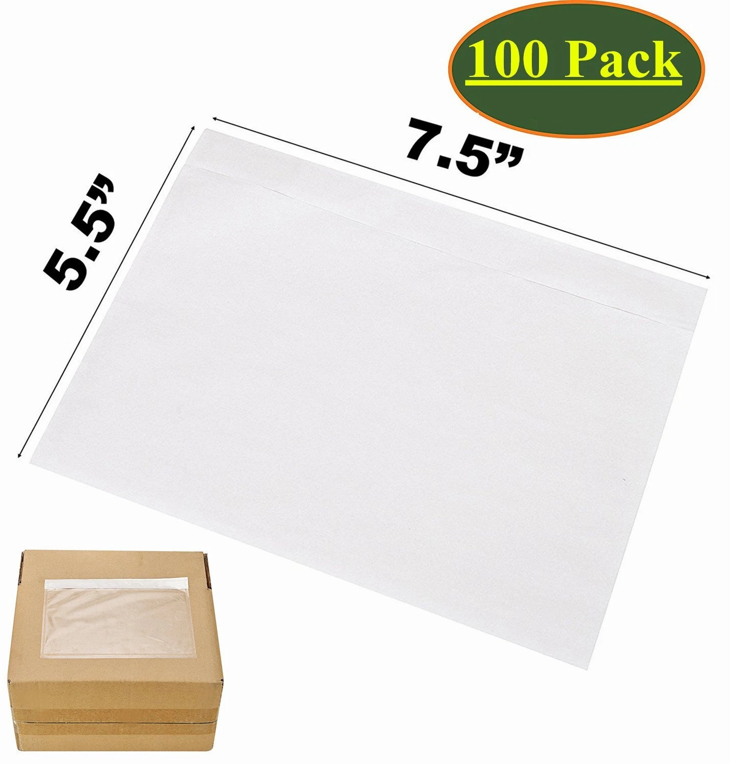100X 7.5 X 5.5 Clear Packing List Pouches Shipping Label Envelopes Self ...
