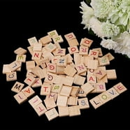 Noref 100pcs Scrabble Tiles Letters Alphabet Wooden Pieces Numbers ...