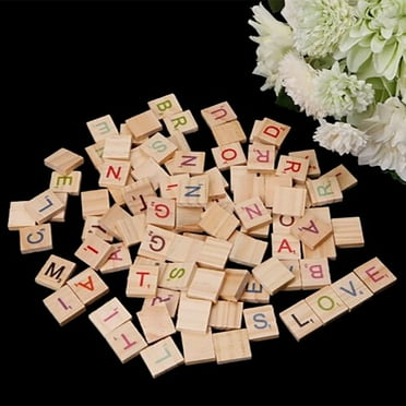 Noref 100pcs Scrabble Tiles Letters Alphabet Wooden Pieces Numbers ...