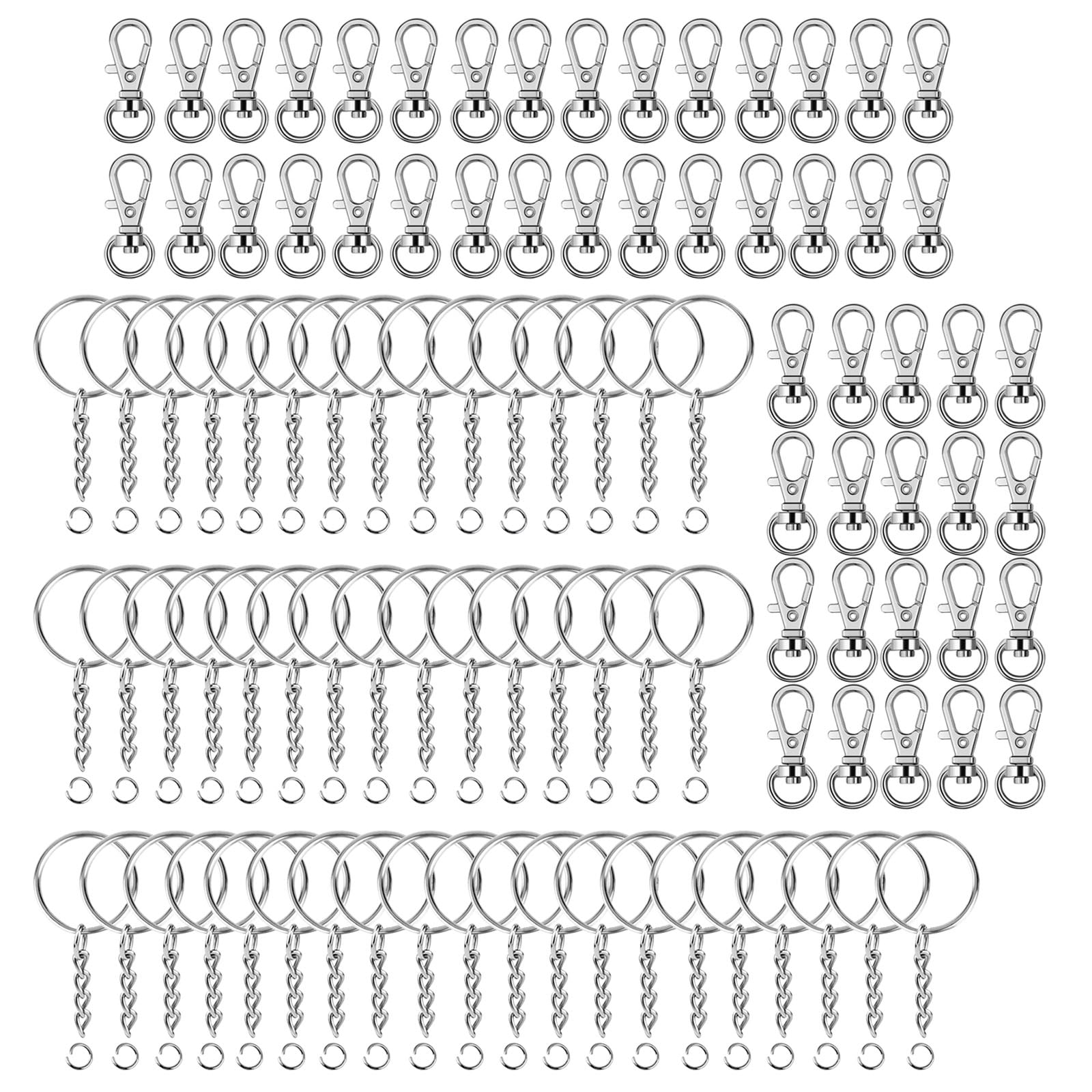 100X for Key Chain Swivel Hook Set Keychain Hardware Lobster Clasp Hook ...