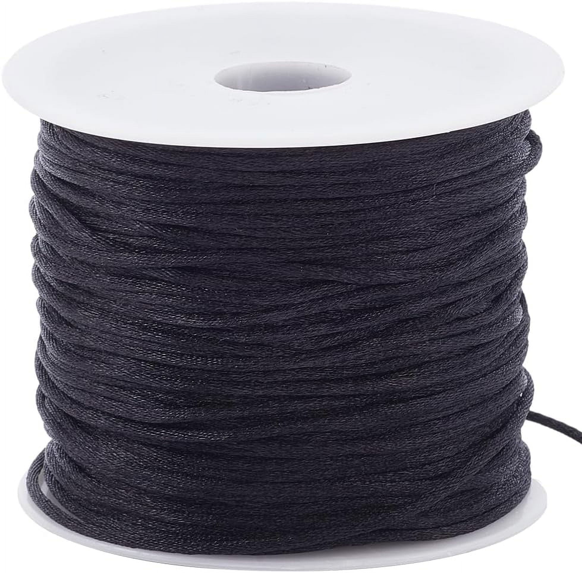 100Yards 1.5mm Nylon Cord Beading Satin String Black Nylon Cord Chinese ...