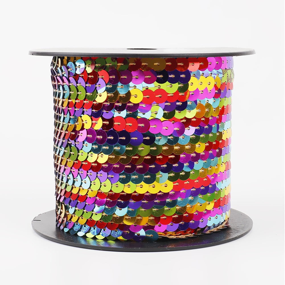 100Yards/Lot 6mm Colorful Sequins Shiny Loose Sequins Sewing Wedding ...