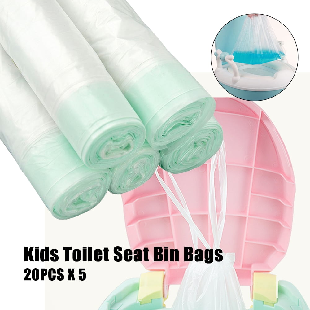 100 Pack Drawstring Disposable Potty Liners for Kids, Portable and ...