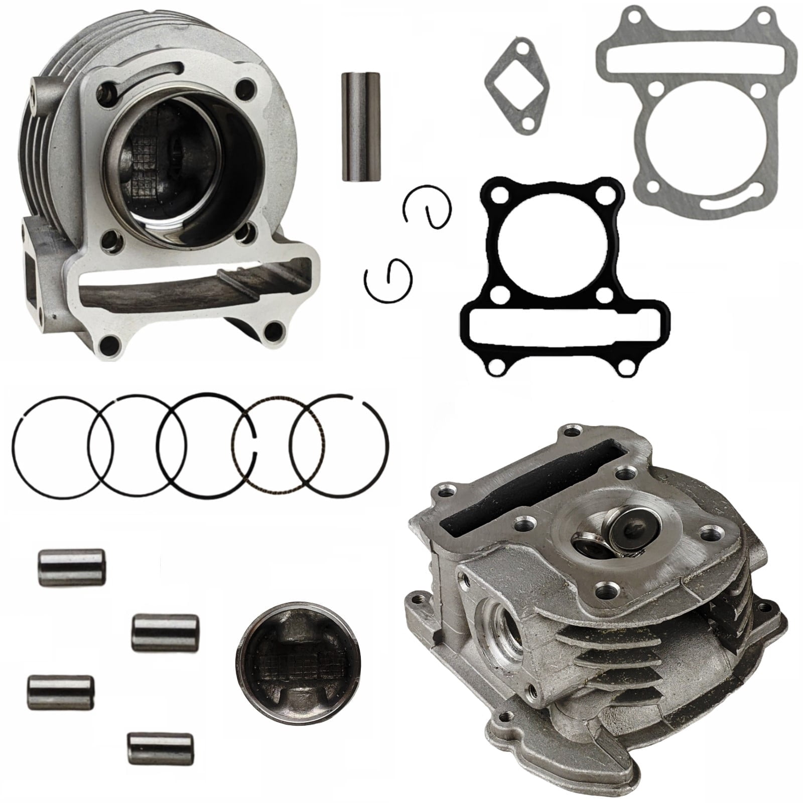 100cc 52.4mm Complete Cylinder Kit with 64mm Valves for QMB139 QMI139 4 ...