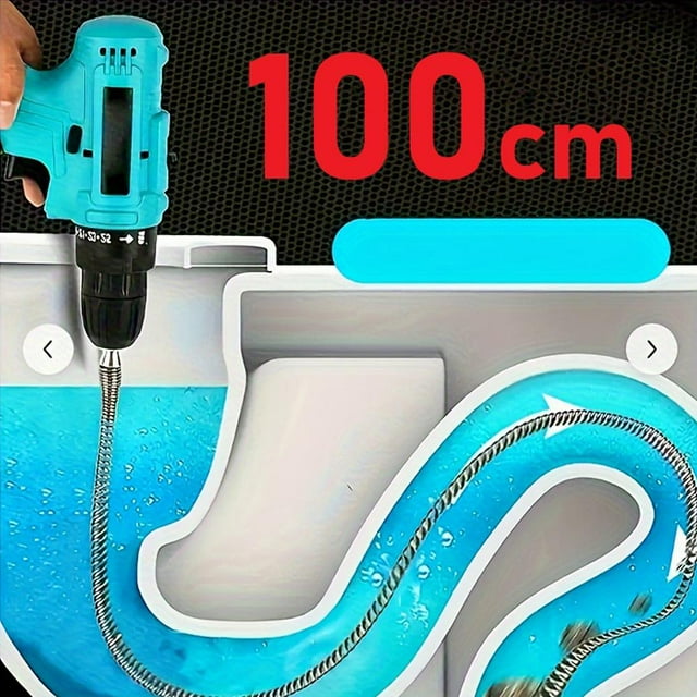 100cm/39.37Inch Drill Drain Snake Drain Drain Clog Remover with Drill ...