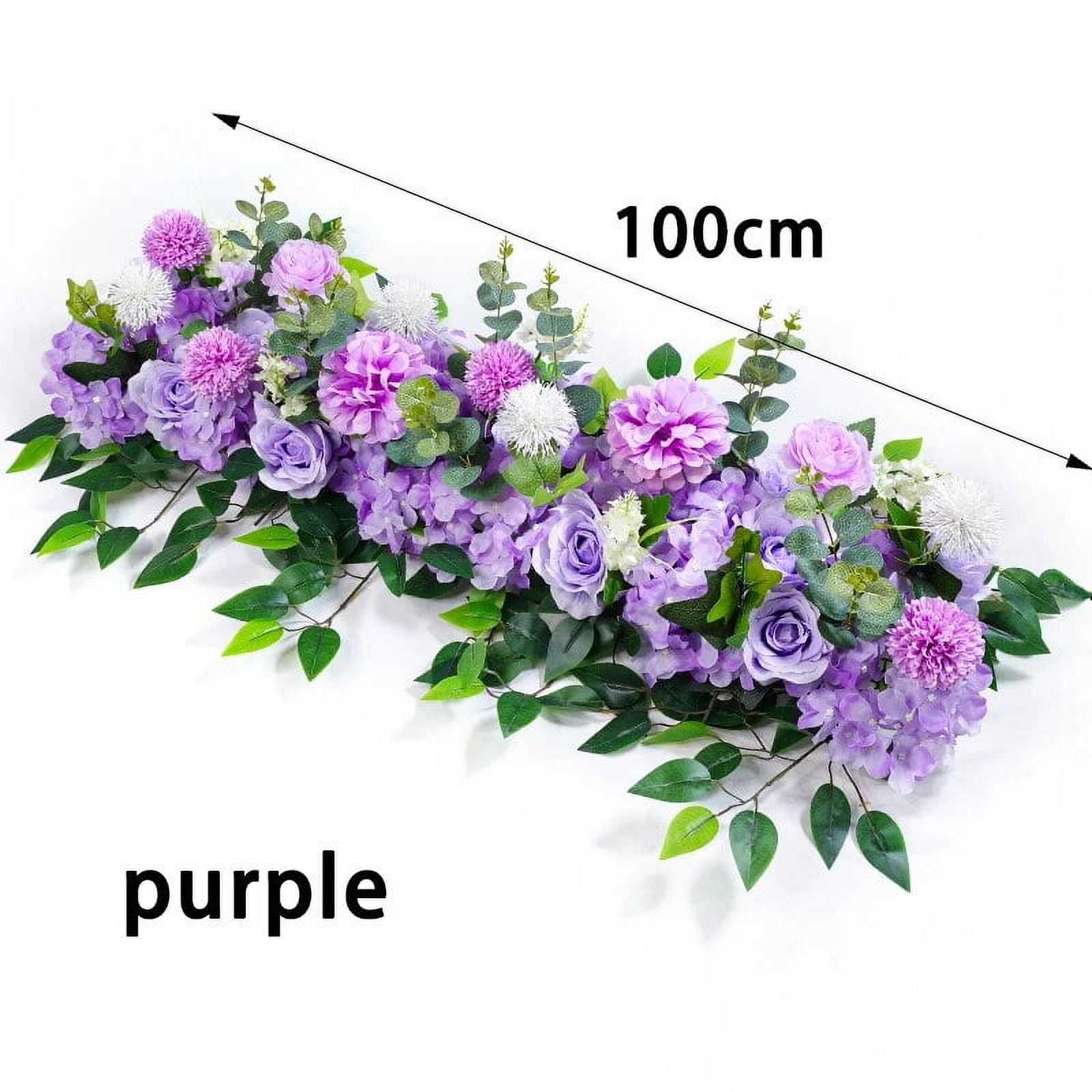 100cm Luxury White Rose Artificial Flower Row Wedding Table Centerpiece ...
