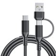 100cm Mobile Phones Data Cable 60W Super Fast Charging Cord Nylon ...