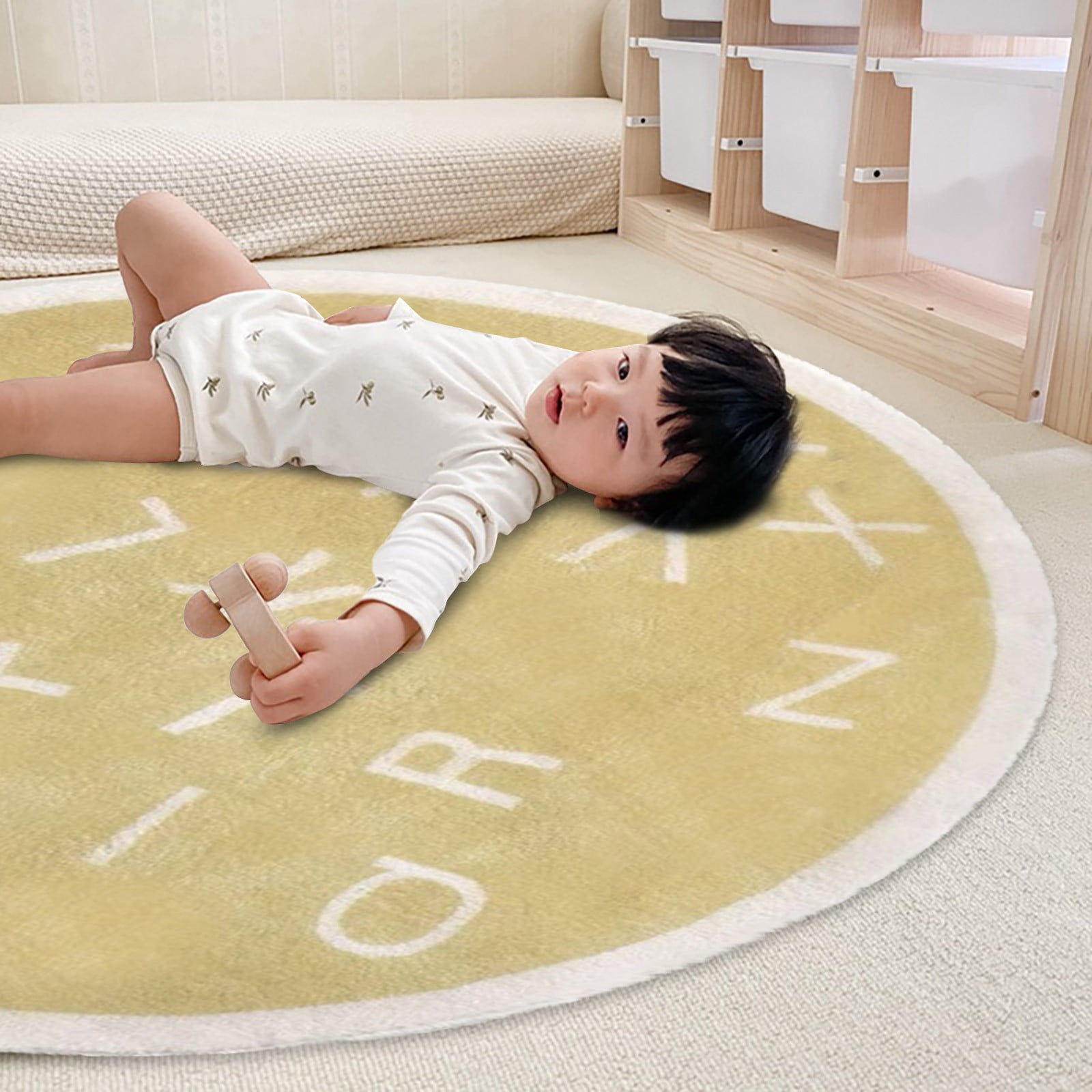 100cm The Round 26 Letter Carpet Playroom Rug Parent Kid Interactive ...