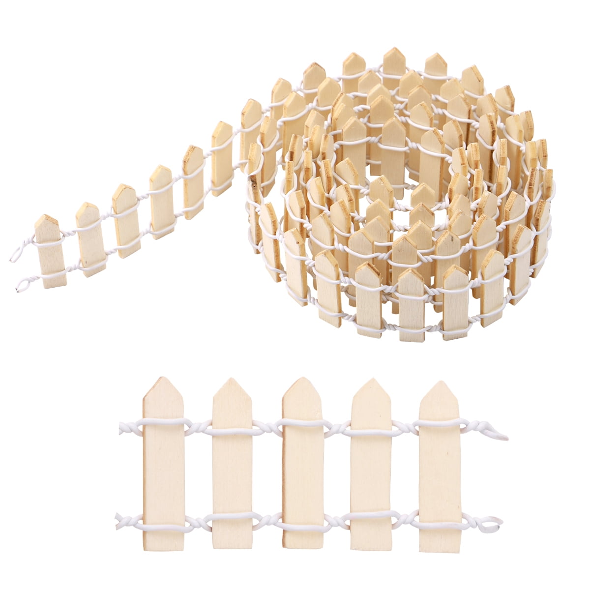 Wood Fence for Fairy Garden Decor Light Brown Realistic Shape 100cm x ...