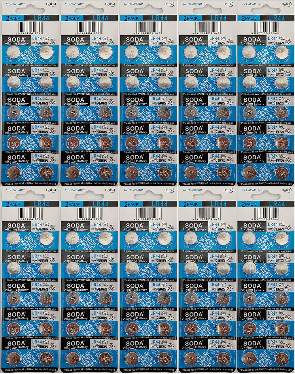 100ct AG13 LR44 L1154 357 A76 SR44 G13 Button Batteries - Walmart.com