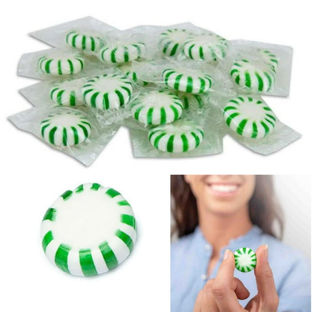 100ct Bulk Large Spearmint Mint Candy Pinwheel, Individually Wrapped ...