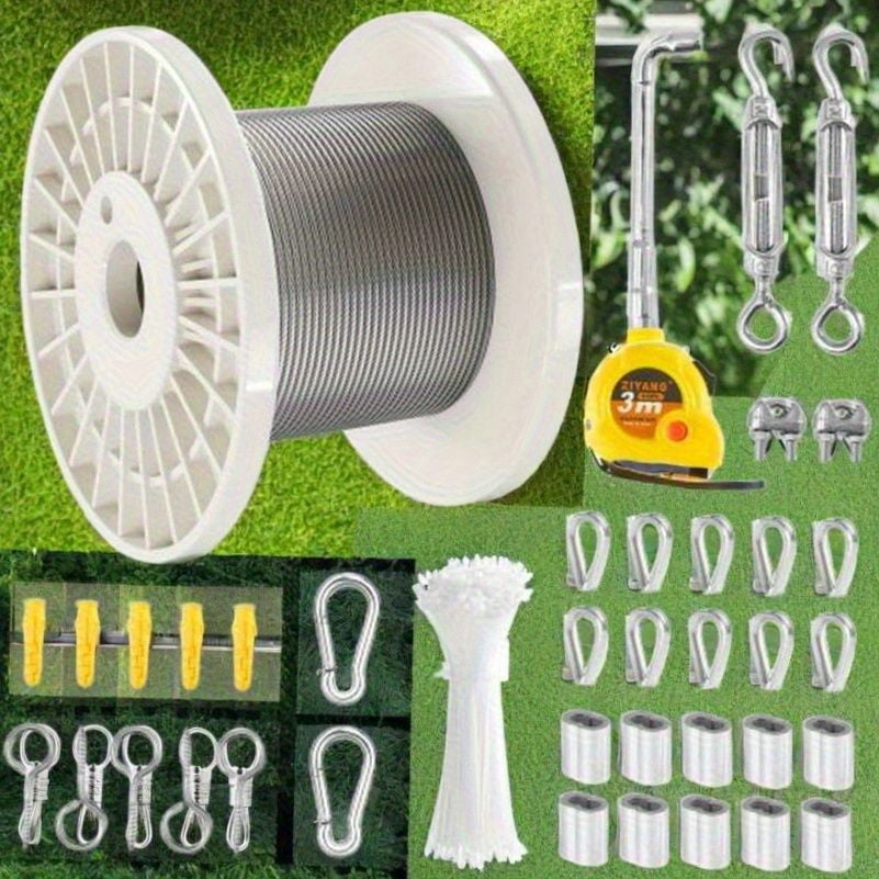 100ft 1/8" 7x7 Stainless Steel Wire Rope, High Strength Cable for ...