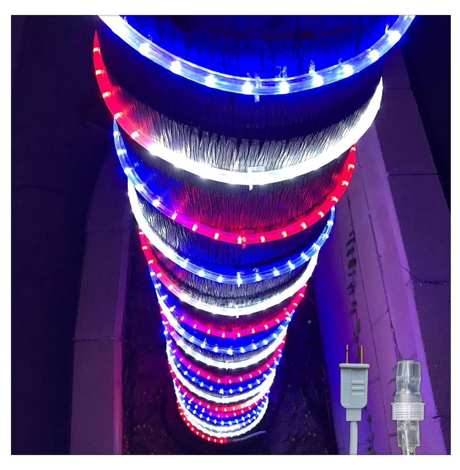 100ft/1080 LED Rope Lights for Patriotic 4th of July Memorial Day Party ...