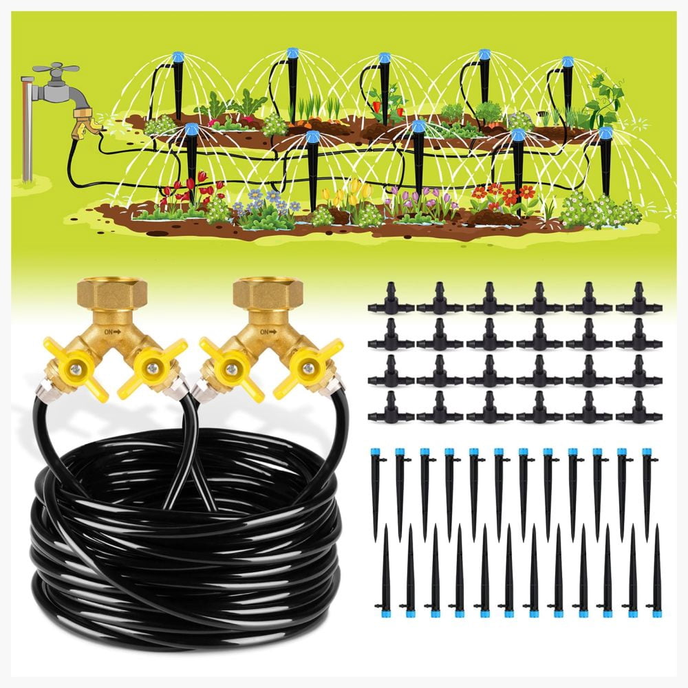100ft DIY Drip Irrigation Kit with Adjustable Emitters - Walmart.com