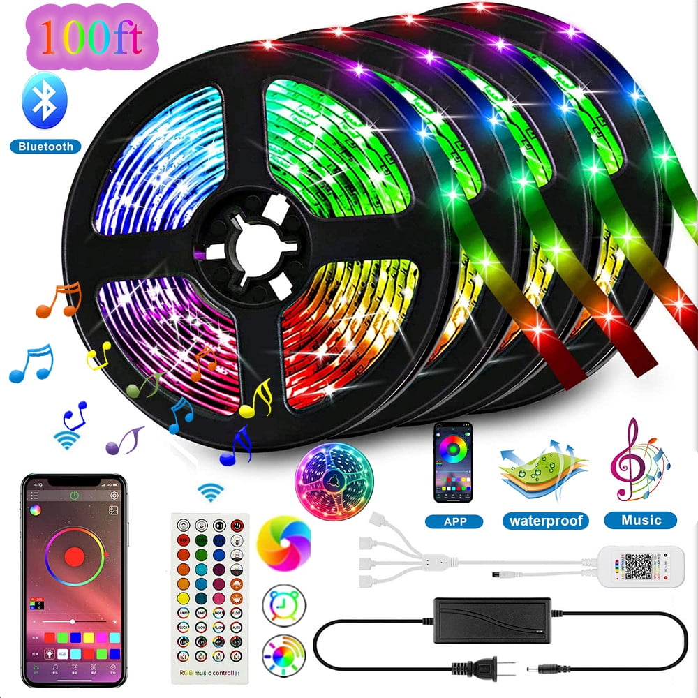 100ft Led Lights for Bedroom , AlexTong Led Strip Lights Music Sync ...