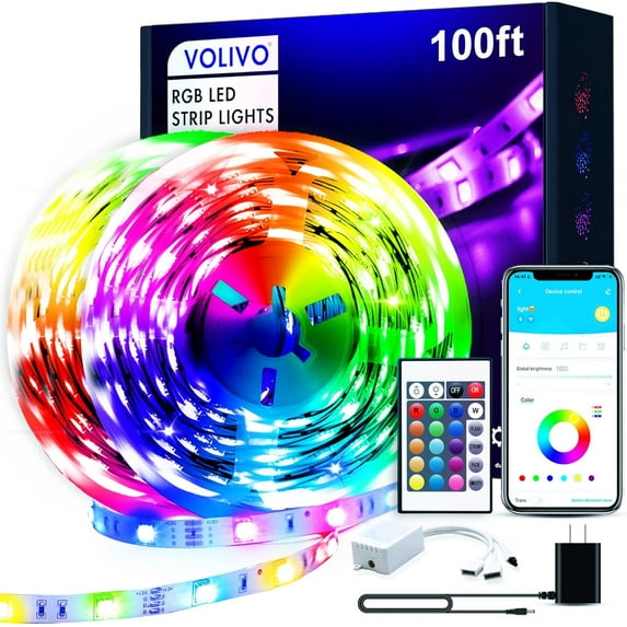 100ft Led Strip Lights for Bedroom, Color Changing Led Light Strips Kit ...