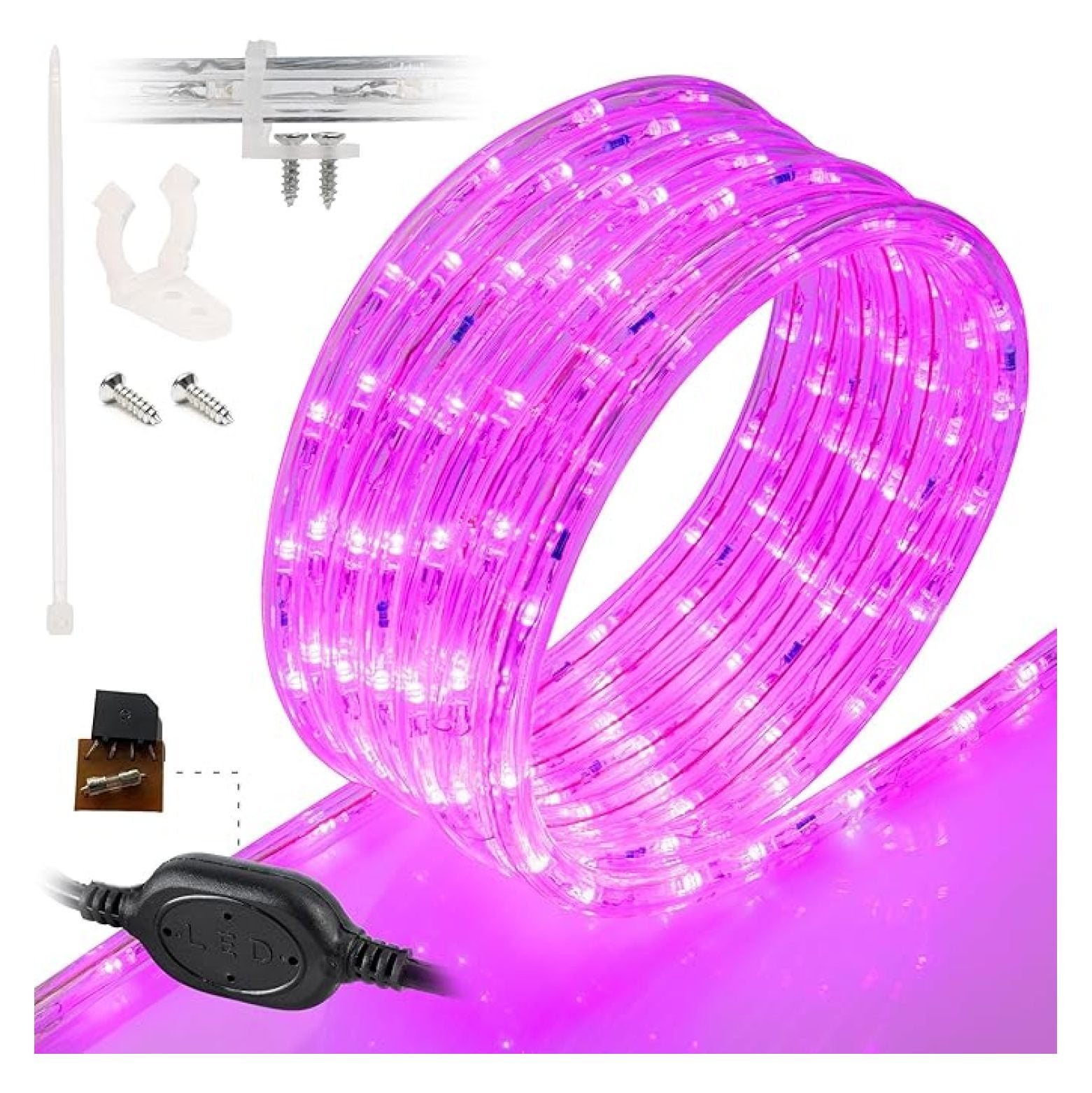 100ft Pink LED Rope Light, 1116LEDs Outdoor Waterproof Lights - Walmart.com