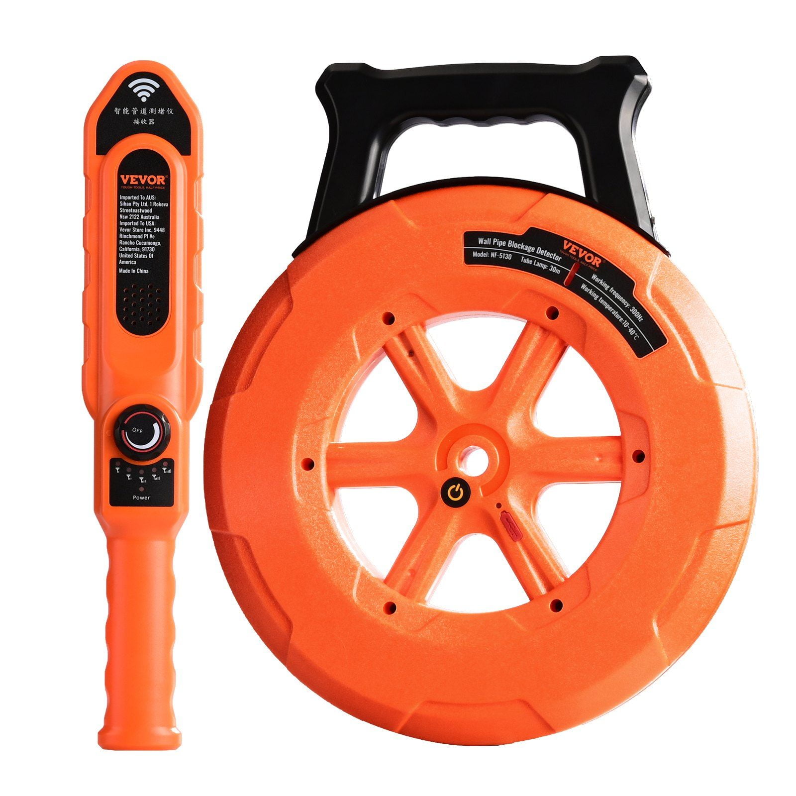 100ft Pipe Blockage Detector Locator - Waterproof for PVC/Plastic/Metal ...