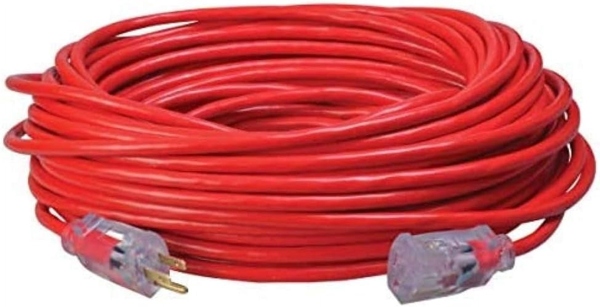 100ft SJTW 14/3 Outdoor Ext Cord W/ Lighted End (Red) - Walmart.com