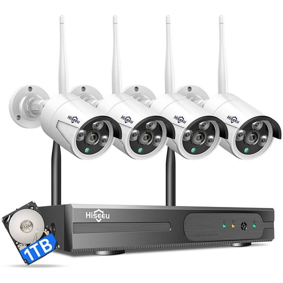 [100ft] Wireless WiFi Security Camera System, Wired Plug-in Powered ...
