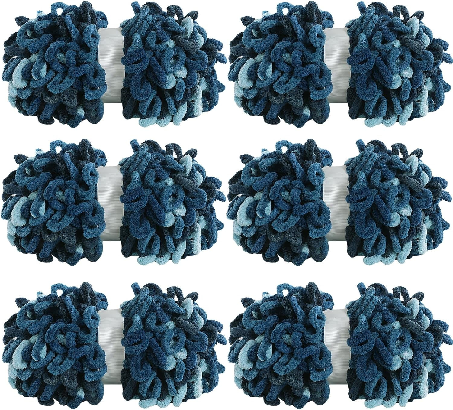 100g 9m 12pack Bulky Loop Yarn for Finger Knitting Soft,Off The Hook ...