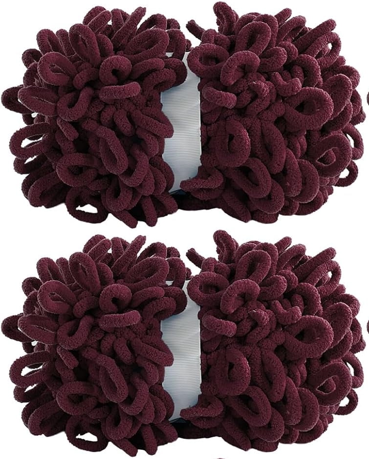 100g 9m 2pack Bulky Loop Yarn for Finger Knitting Soft,Off The Hook ...