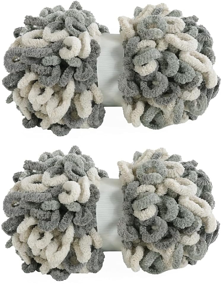100g 9m 2pack Bulky Loop Yarn for Finger Knitting Soft,Off The Hook ...