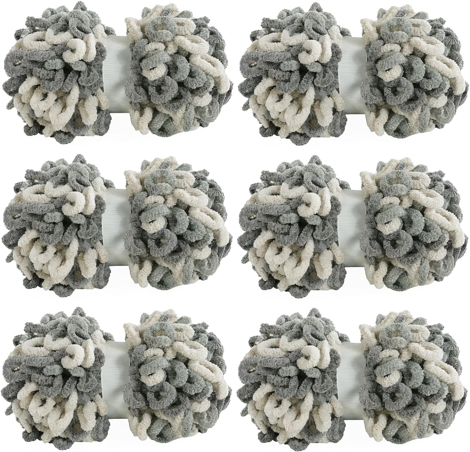 100g 9m 6pack Bulky Loop Yarn for Finger Knitting Soft,Off The Hook ...