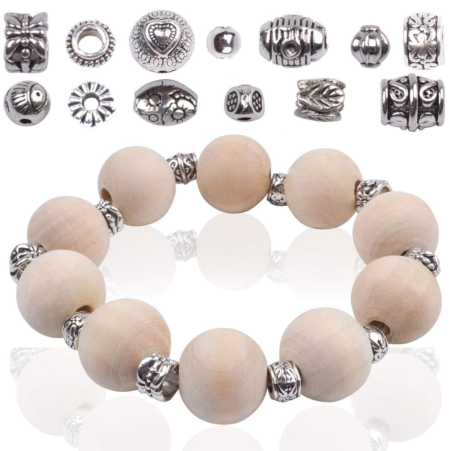 100g (About 130-180pcs) Round Small Beads Jewelry Bead Charm Spacers ...