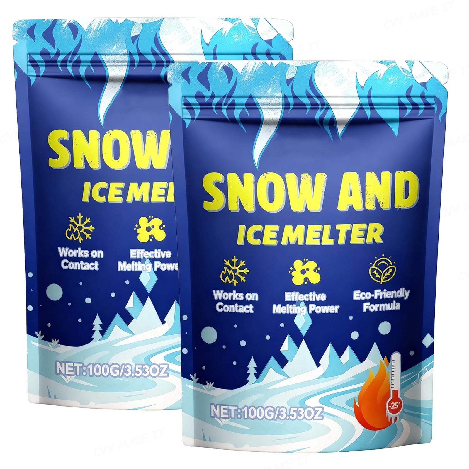 100g Ice Melt Pet Safe Formula Fast Acting Snow Salt Blend for Walkways ...