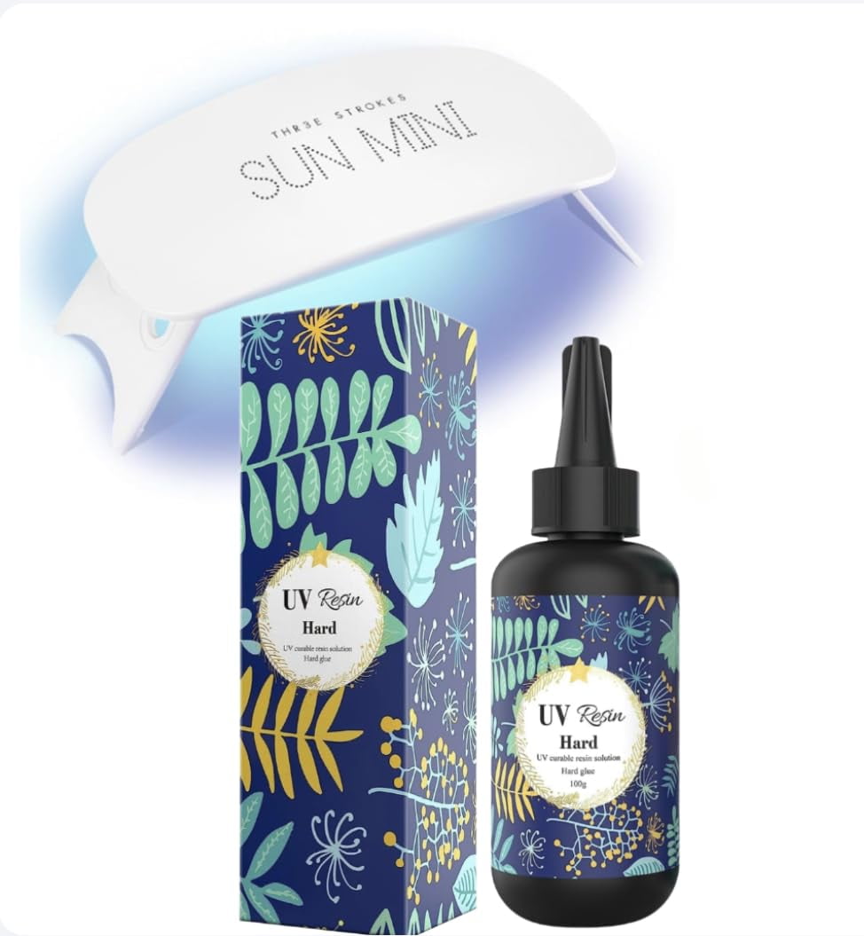 100g UV Hard Resin Kit with UV LED Light NonToxic Fast Drying Perfect ...