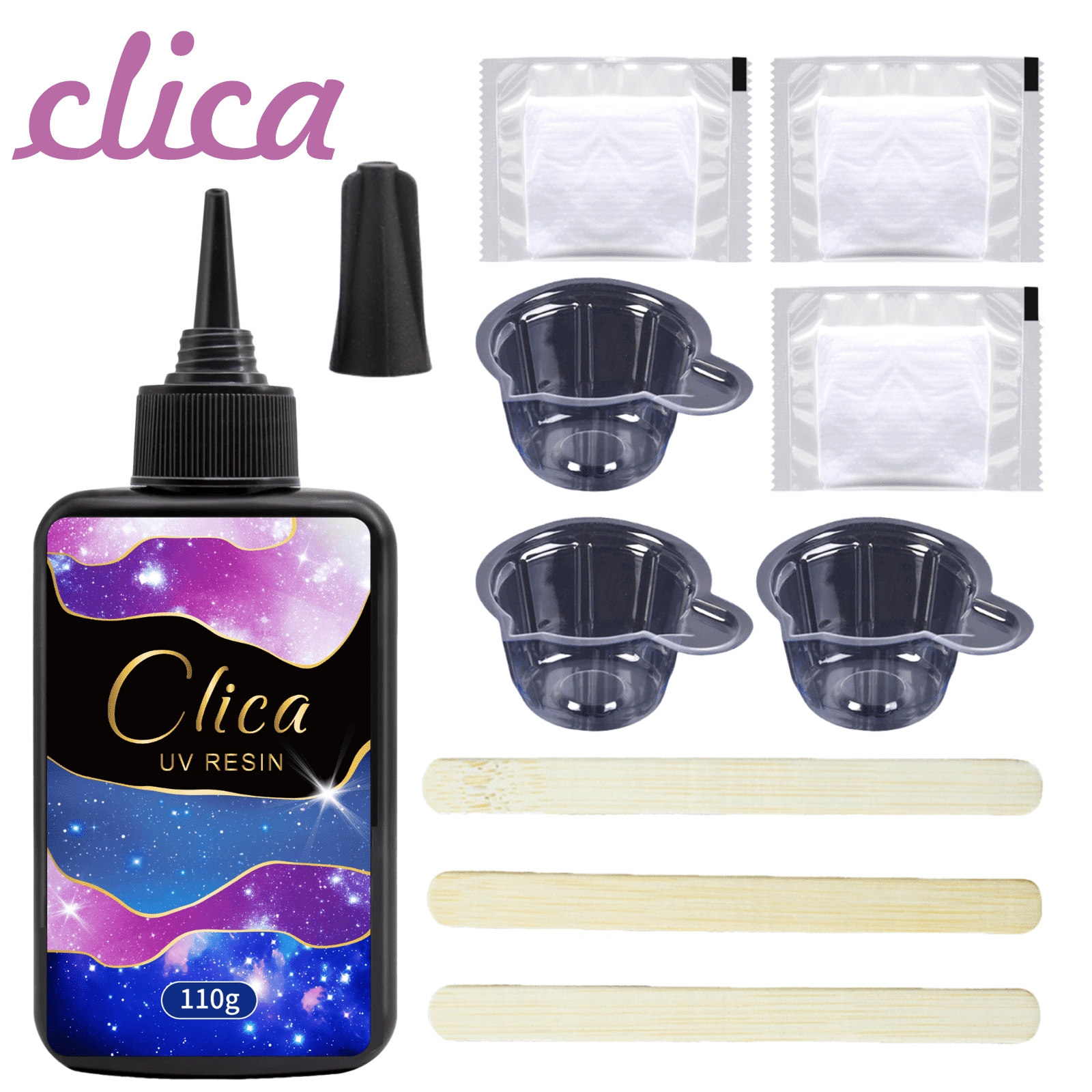 Clica 110g UV Resin Hard, Crystal Clear Premixed Resin for Jewelry ...