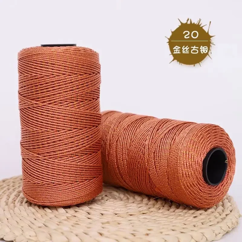 100g/roll Golden Silk Thread Braided Crochet Thread Hand-knitted Hat ...