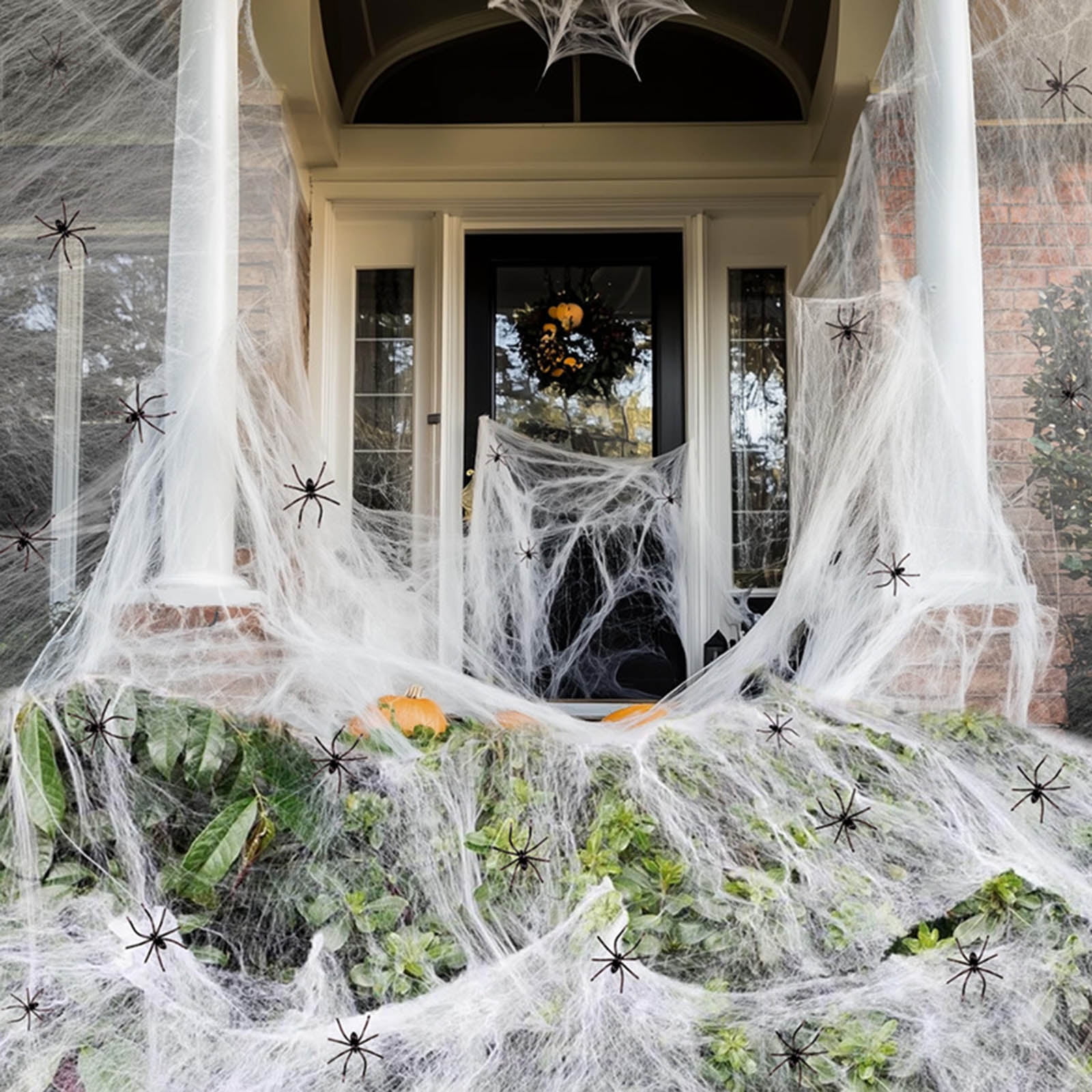 100g White Stretchable Spider Web Halloween Decorations, Contains 30 ...