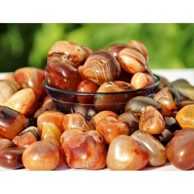 100gm Tumbled Pebbles Stones Red Carnelian Crystal Quartz Healing Reiki ...