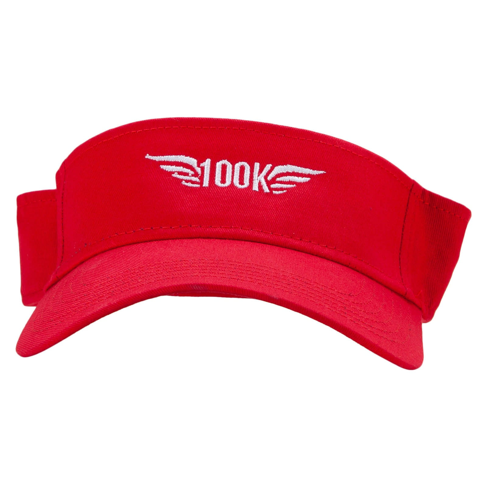 100k Embroidered Cotton Twill Sun Visor - Red OSFM - Walmart.com