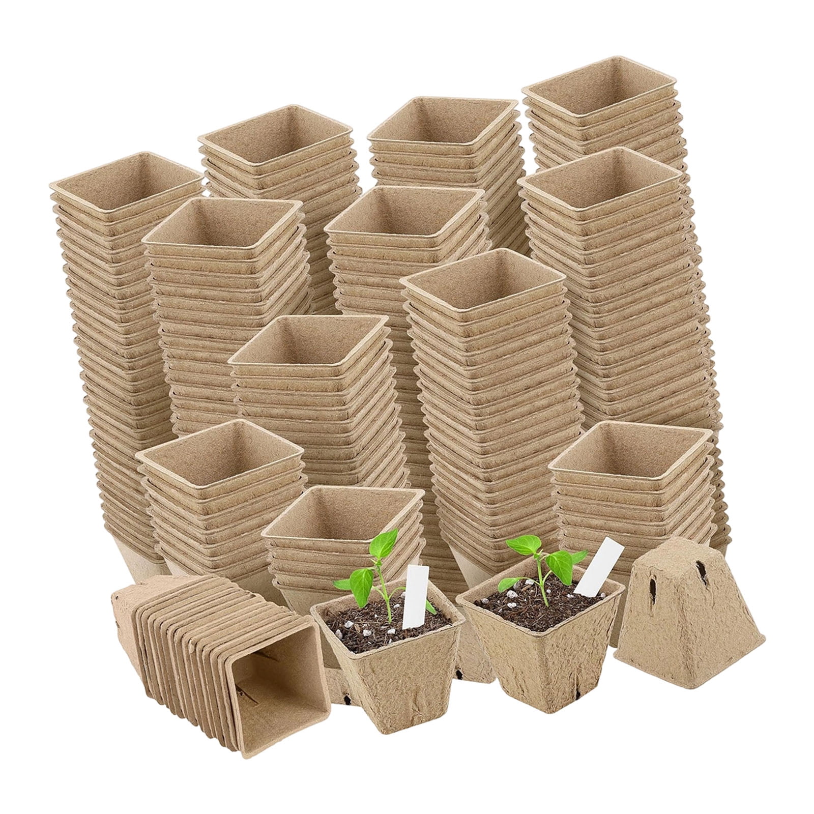 100lots Decomposable Nursery Containers Biodegradables Seedling Peat ...