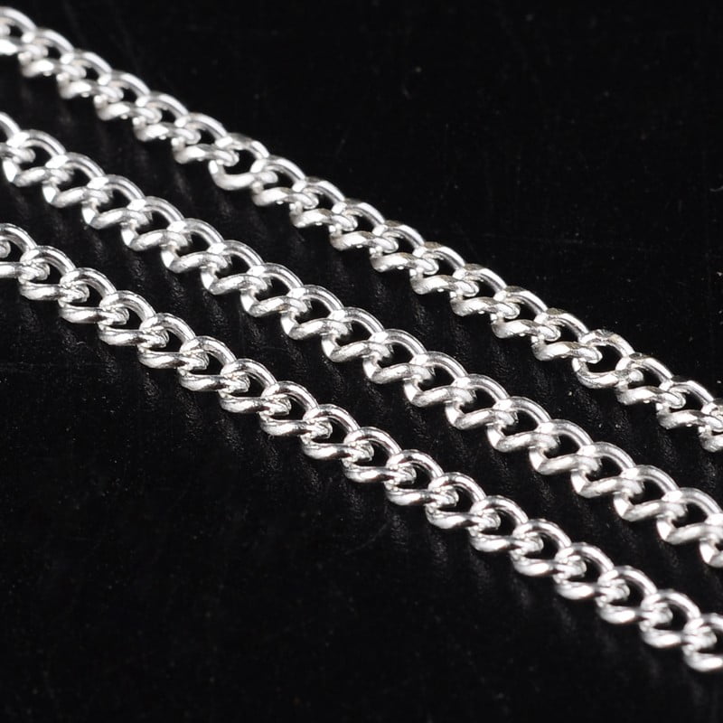 100m Iron Twisted Chains Curb Chains Unwelded with Spool Silver Color ...