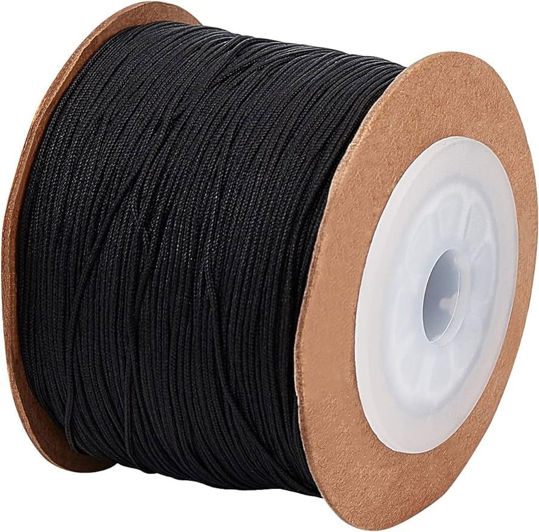 100m/roll 0.6mm Black Nylon Cord Satin String for Bracelet Jewelry ...