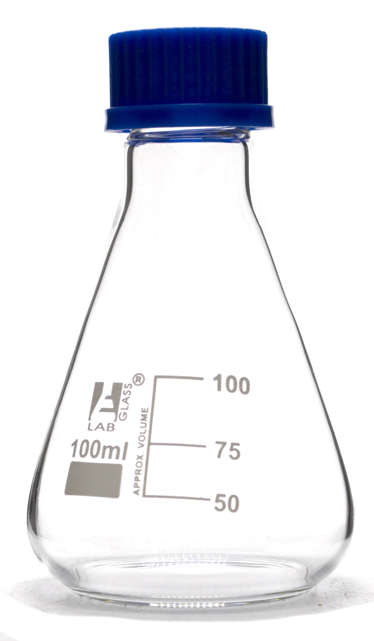 100mL Glass Erlenmeyer Flask with PTFE Lined Screw Cap, Borosilicate 3. ...