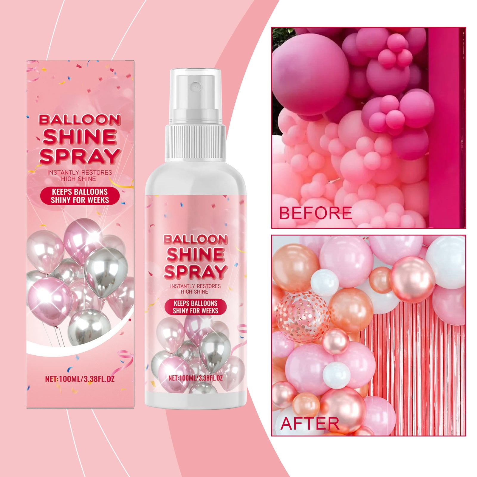 100ml Balloon Shine Spray, Glitter Spray Balloons, Polishing Agent for ...
