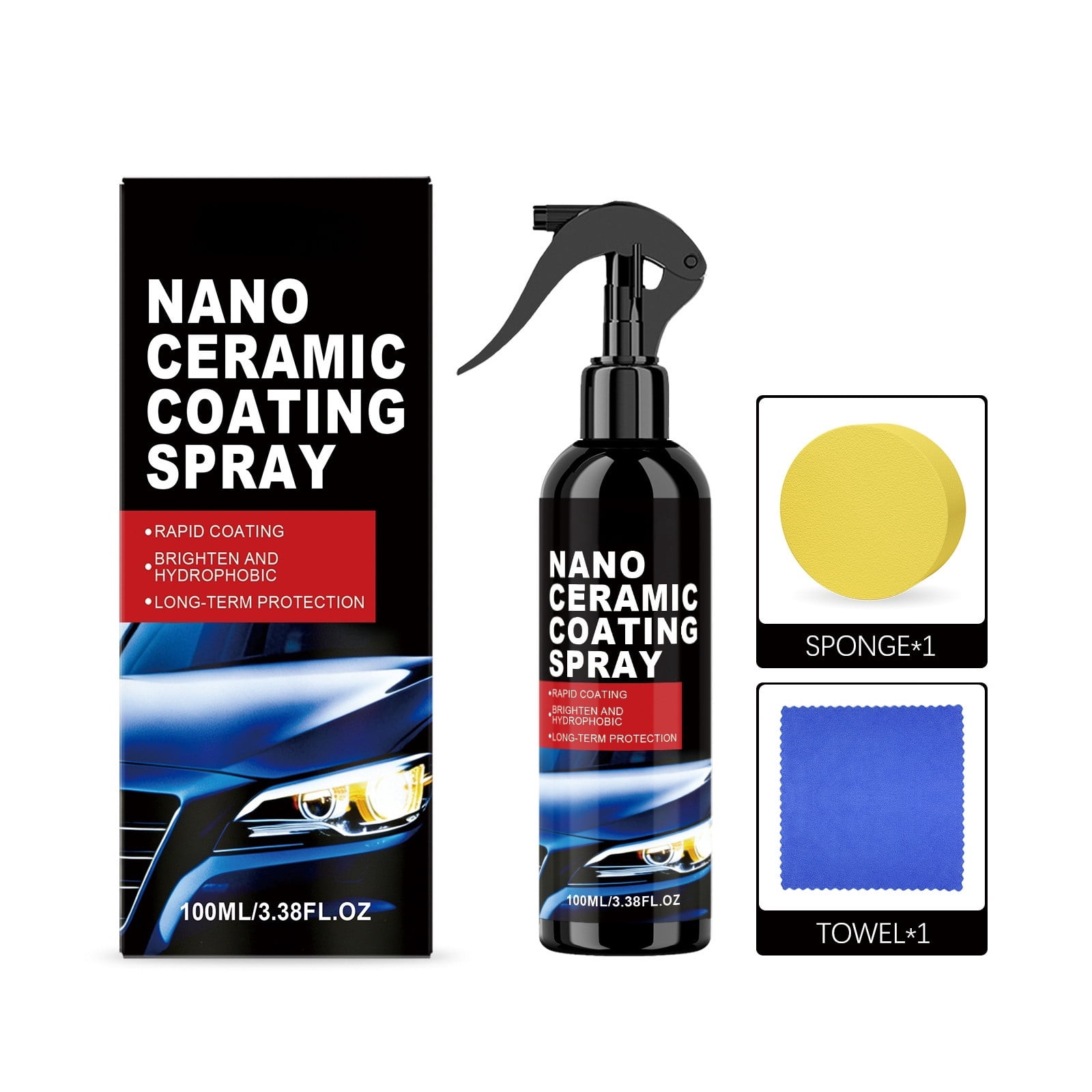 100ml Car Ceramic Coating Agent Kit Hydrophobic Crystal Coating for ...