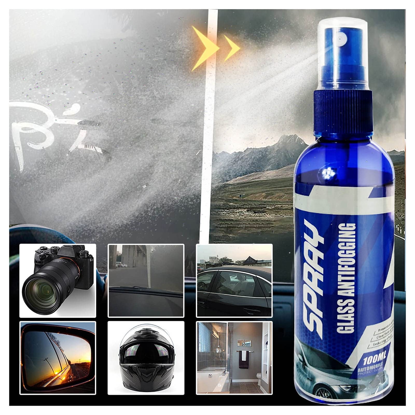 100ml Car Glass Anti-Fog Spray - No Streaks Defogger for Windows ...