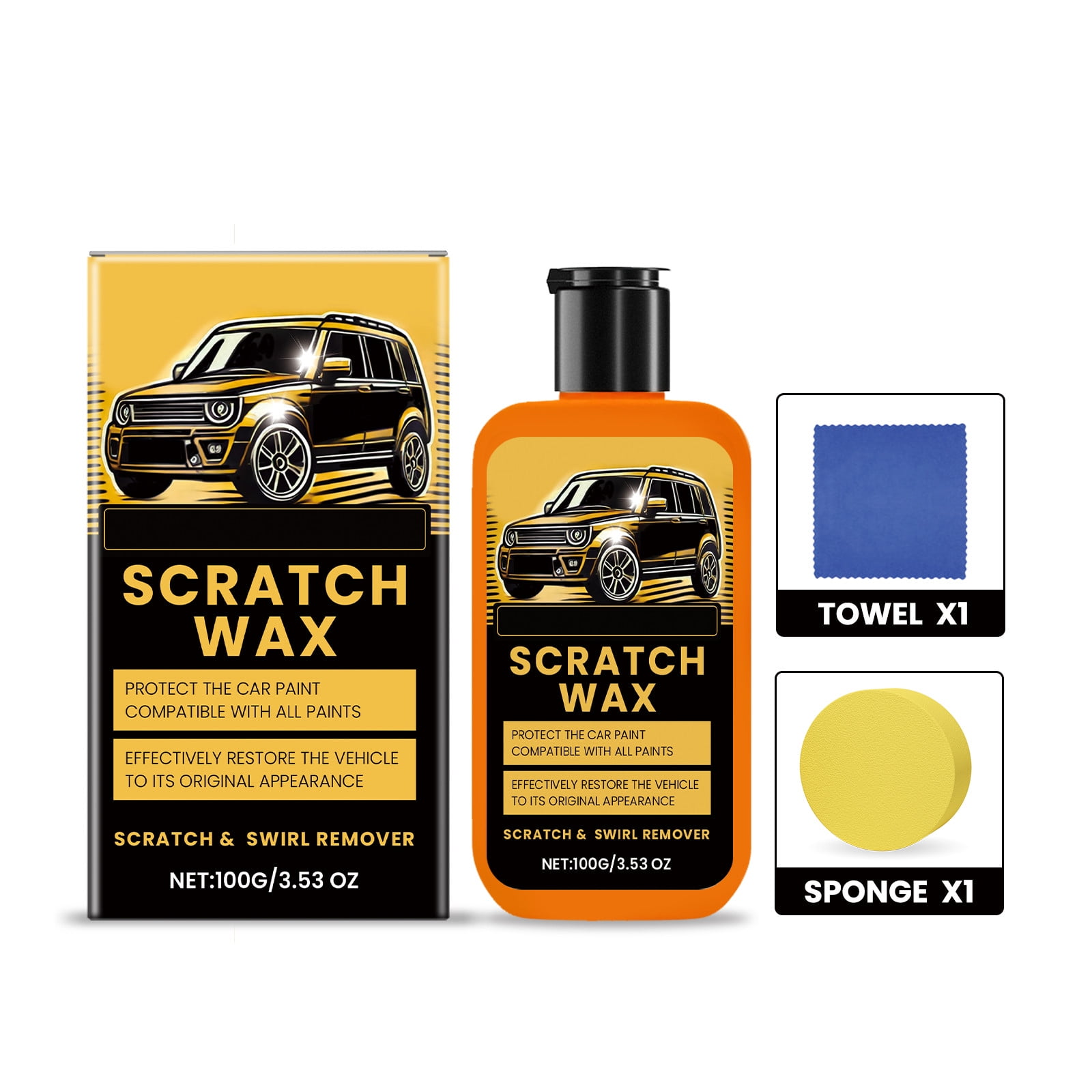 100ml Car Scratch Repair Paste, Car Paint Scratch Remover Kit with ...