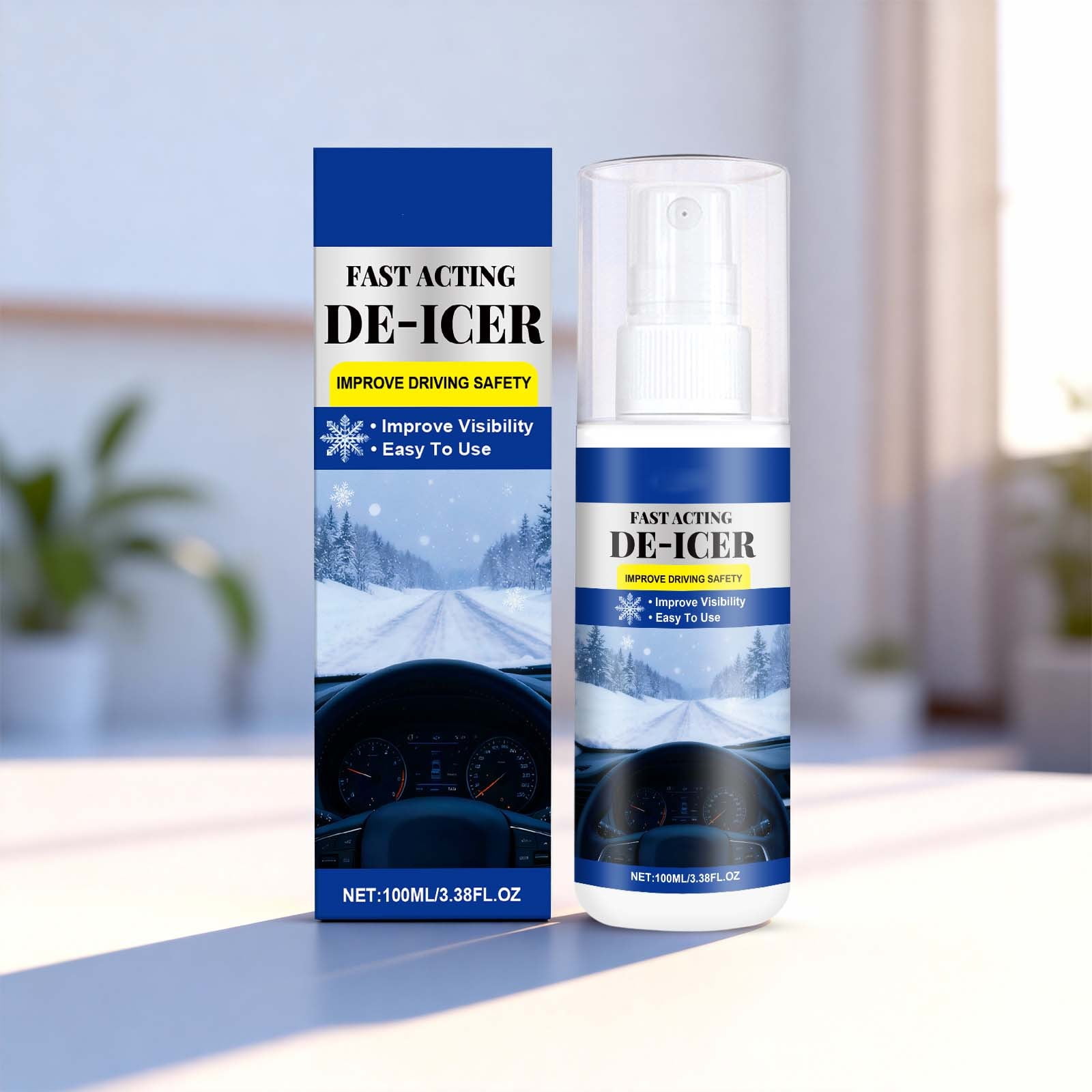 100ml De Icer Spray Rapid Ice Melting Action Streak-Free & Surface-Safe ...