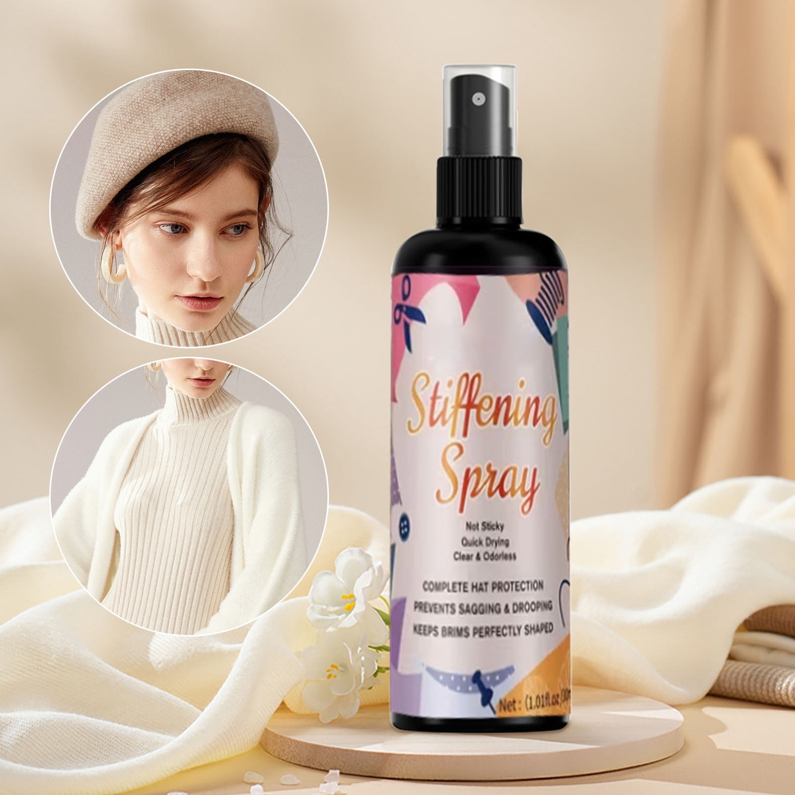100ml Fabric Stiffening Spray - Long-Lasting, Quick-Drying, Adjustable ...